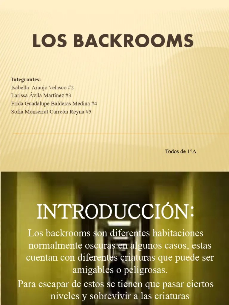Guía Sobre Los Backrooms Entrada Y Salida Pdf