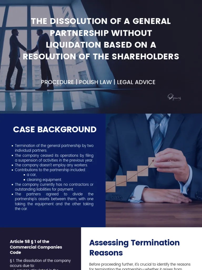 Dissolution Of A General Partnership Without Liquidation On The Basis