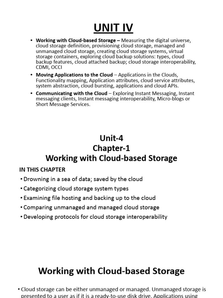 Cloud Storage Types Management And Apis Pdf Business Computers