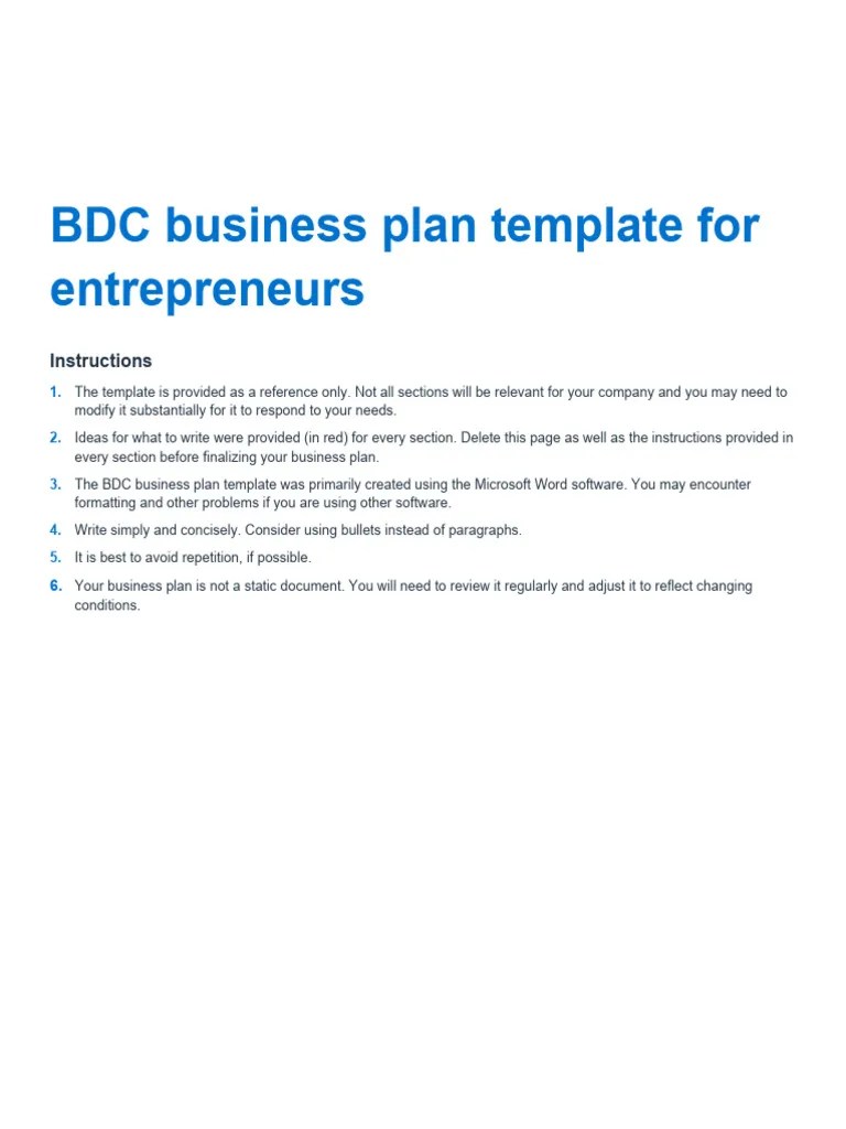 Blank Business Plan Template | Download Free PDF | Marketing | Supply Chain