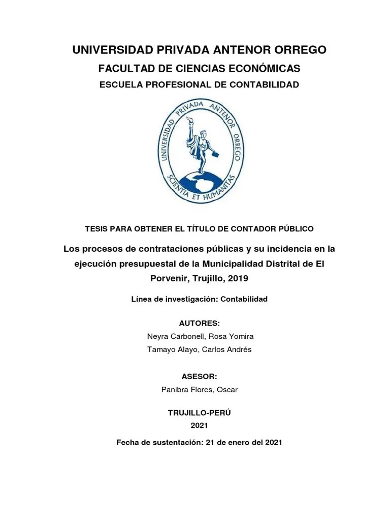 Universidad Privada Antenor Orrego Trujillo 2021 | PDF | Presupuesto ...