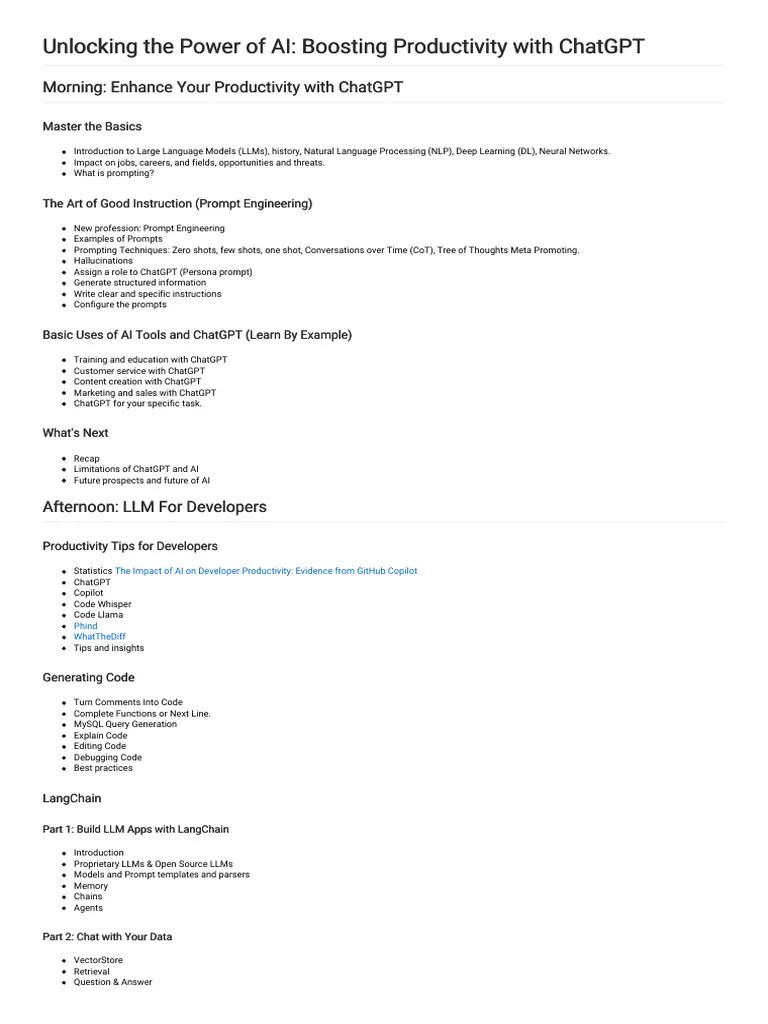 Unlocking The Power Of Ai Boosting Productivity With Chatgpt Pdf