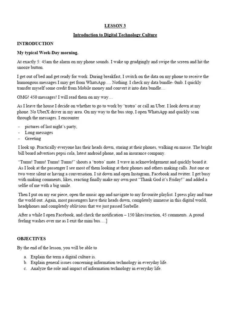 Lesson 2 Digital Technology Pdf Educational Technology Computer