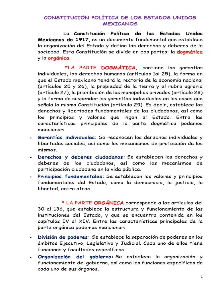 Constitución Política De Los Estados Unidos Mexicanos Pdf Derecho