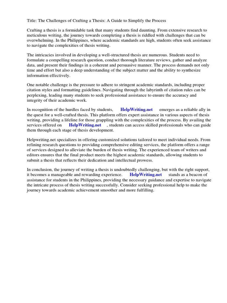 Sample Thesis Pdf Philippines Pdf