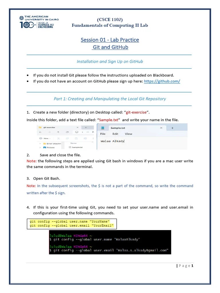 Git Github Lab Guide For Beginners Pdf Directory Computing