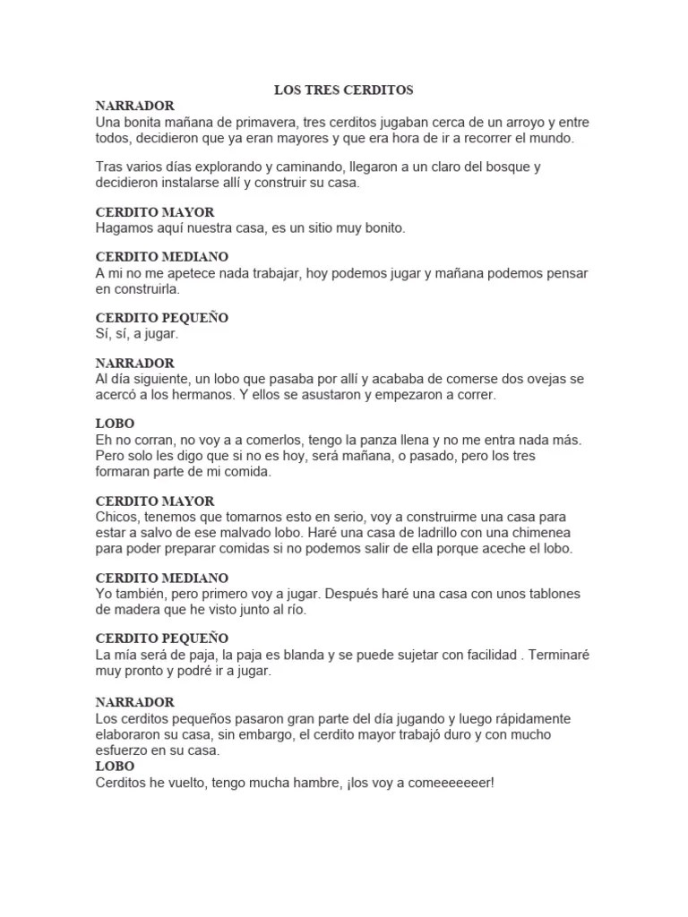 Cuento Tres Cerditos Pdf