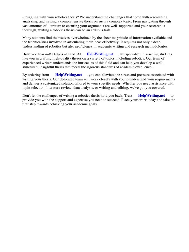 Robotics Thesis Topics Pdf Robot Robotics