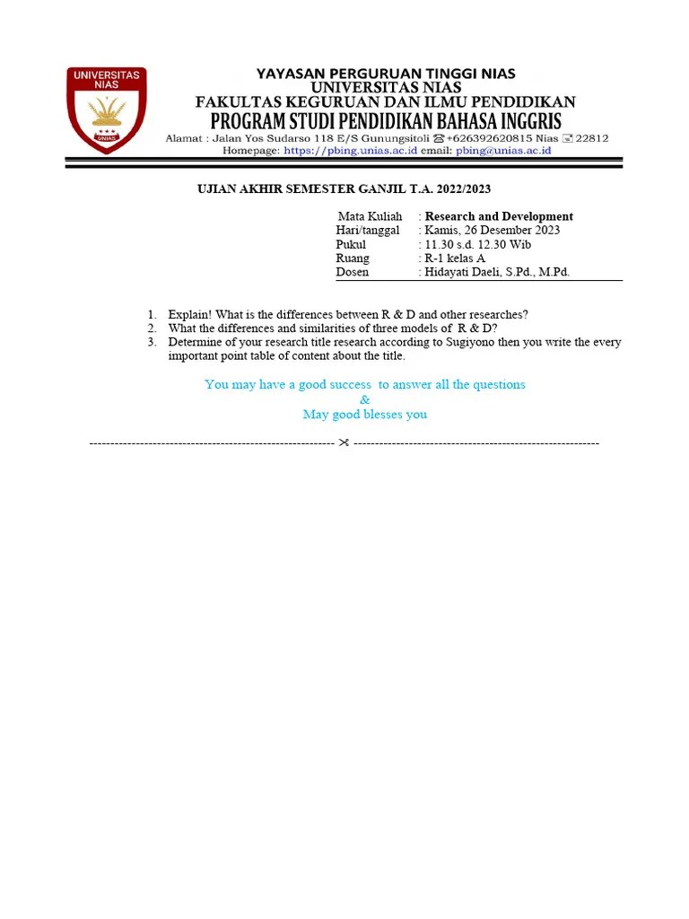 R D Exam Questions T A 2022 2023 Pdf