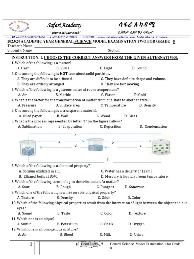 Eighth Grade Science Worksheets Grade 8 Worksheets Integrated