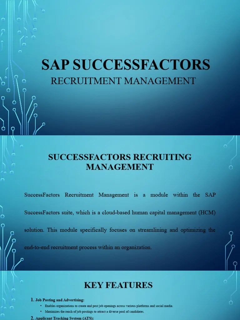 Sap Successfactors Recruitment Overview Pdf Recruitment Business