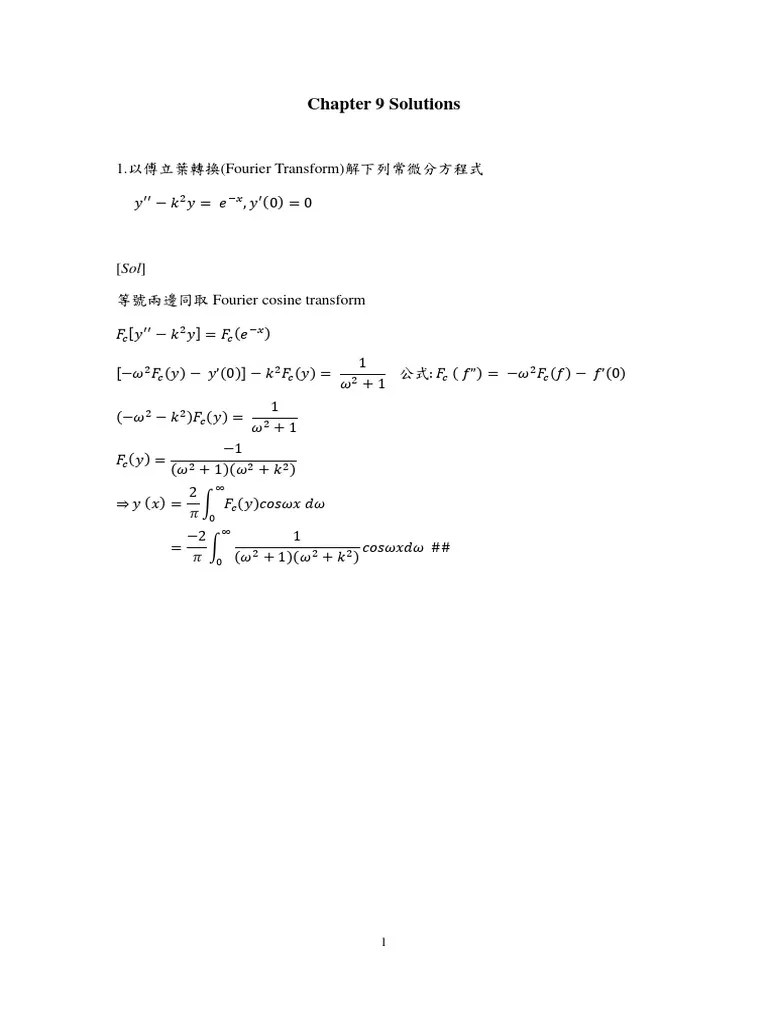 Chapter 9 Solutions | PDF | Laplace Transform | Geometry
