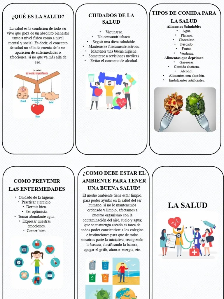 Triptico De La Salud 3 Pdf Alimentos Higiene