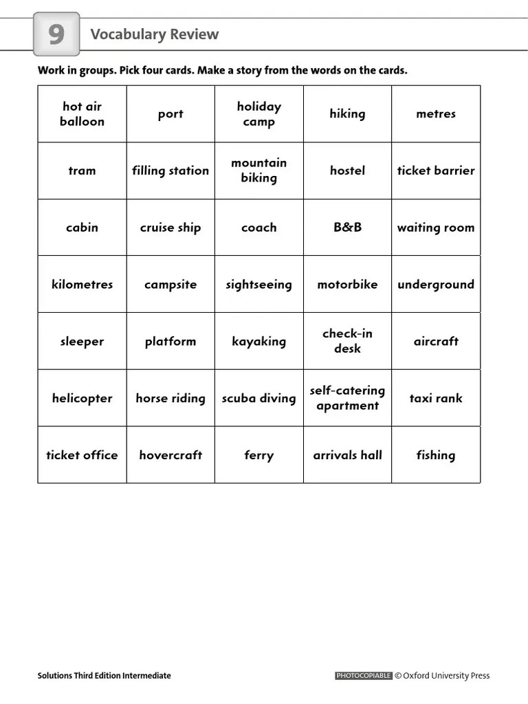9 Vocabulary Review Pdf
