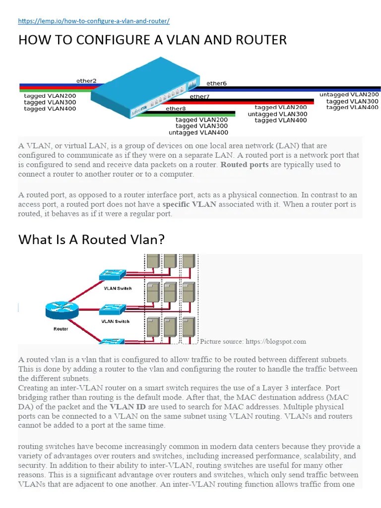 How To Configure A Vlan And Router Pdf Network Switch Computer