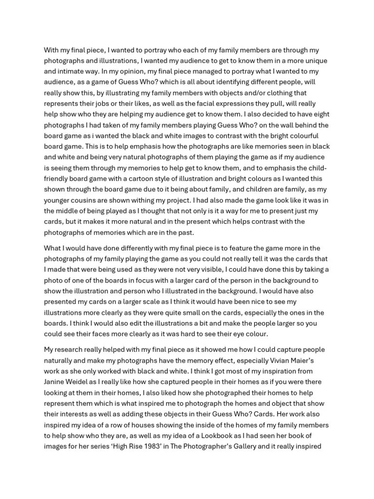 Final Evaluation Megan Lingwood Unit 6 Fmp Pdf Imaging