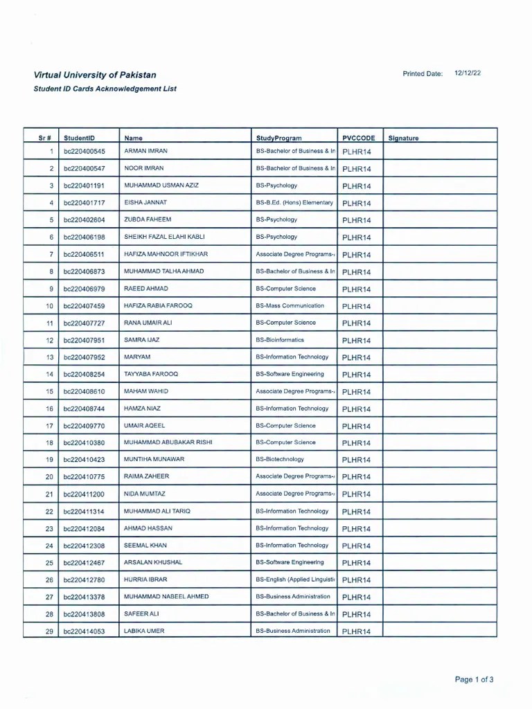85 Student Cards Pdf