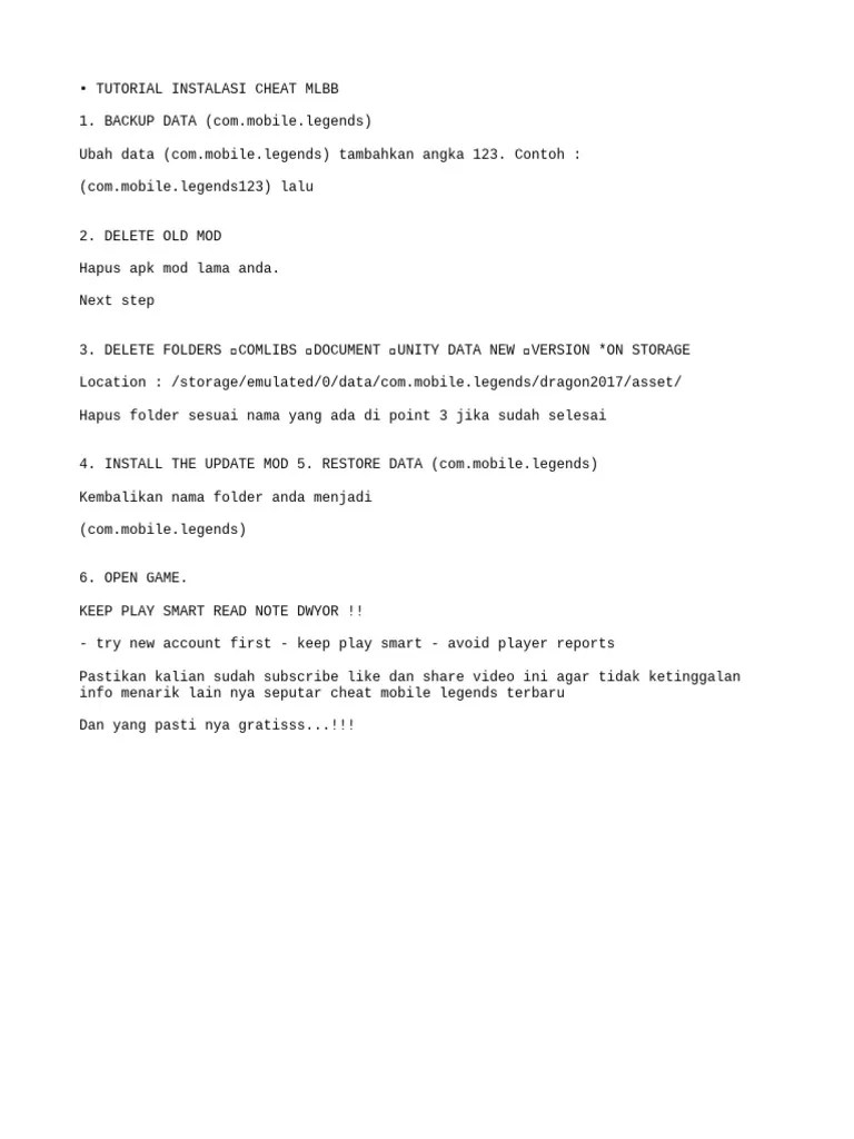 Cara Pemasangan Mod Menu Pdf Games Activities Computers