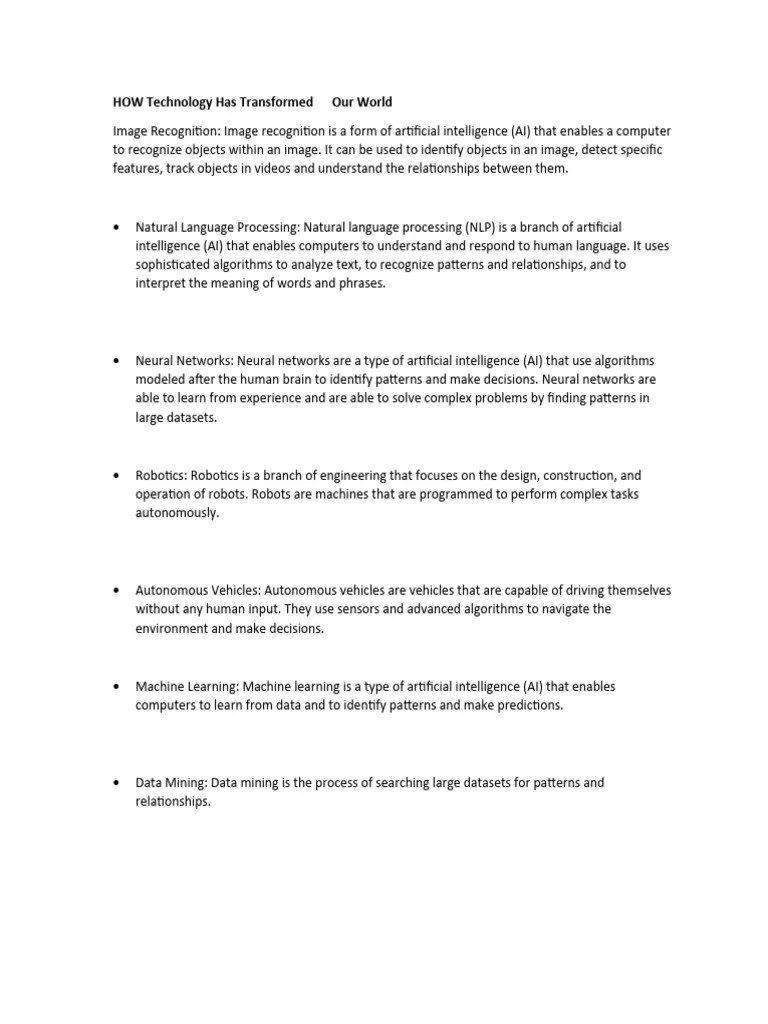 How Technology Transformed Our World | PDF | Computers