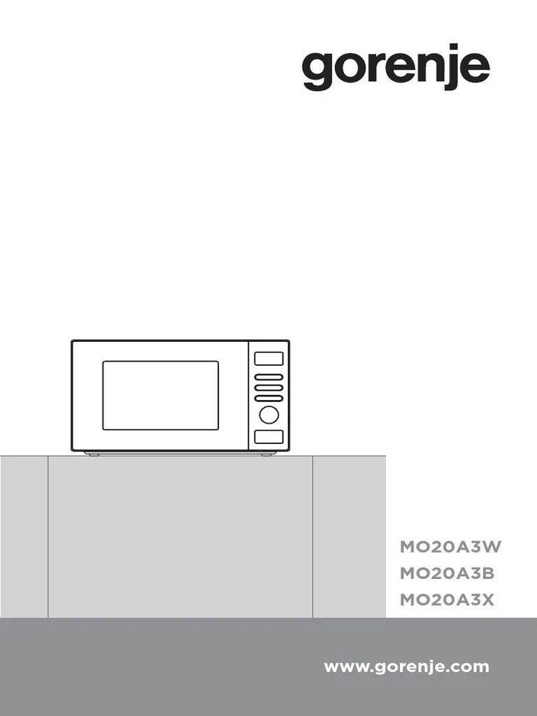 Gorenje MO20A3B Microwave | Download Free PDF | Oven | Ac Power Plugs ...