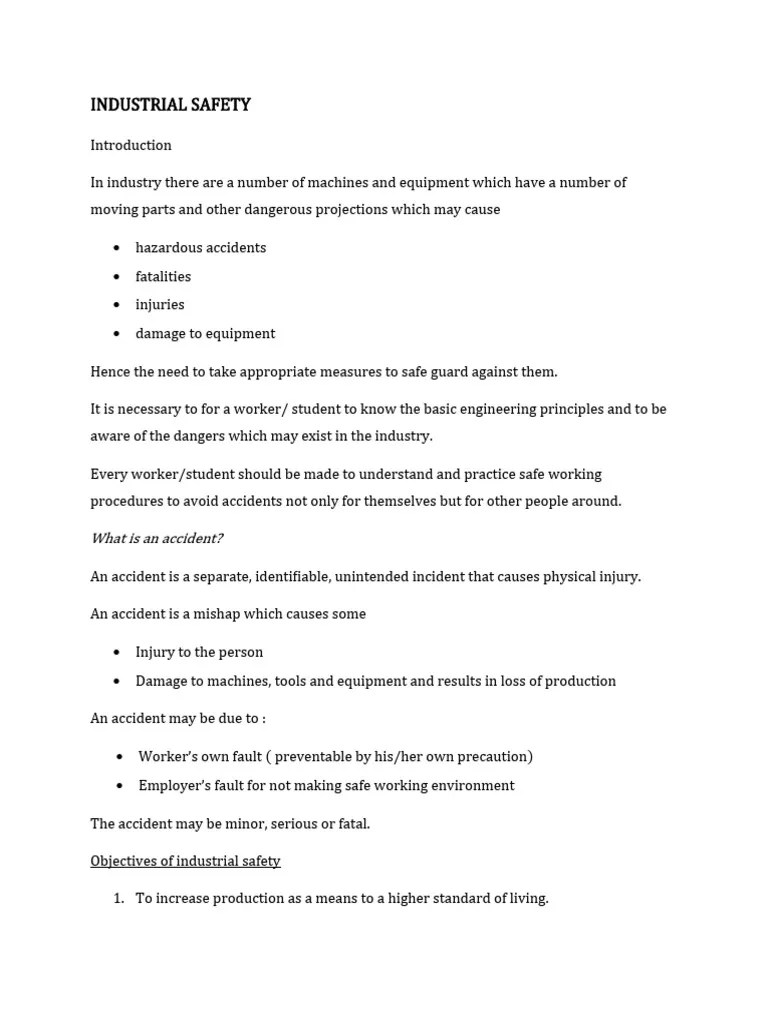 Notes Safety For Workshops Pdf Personal Protective Equipment