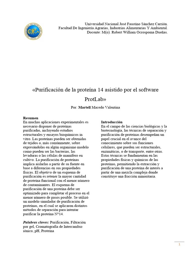Universidad Nacional José Faustino Sánchez Carrión | PDF | Proteínas ...