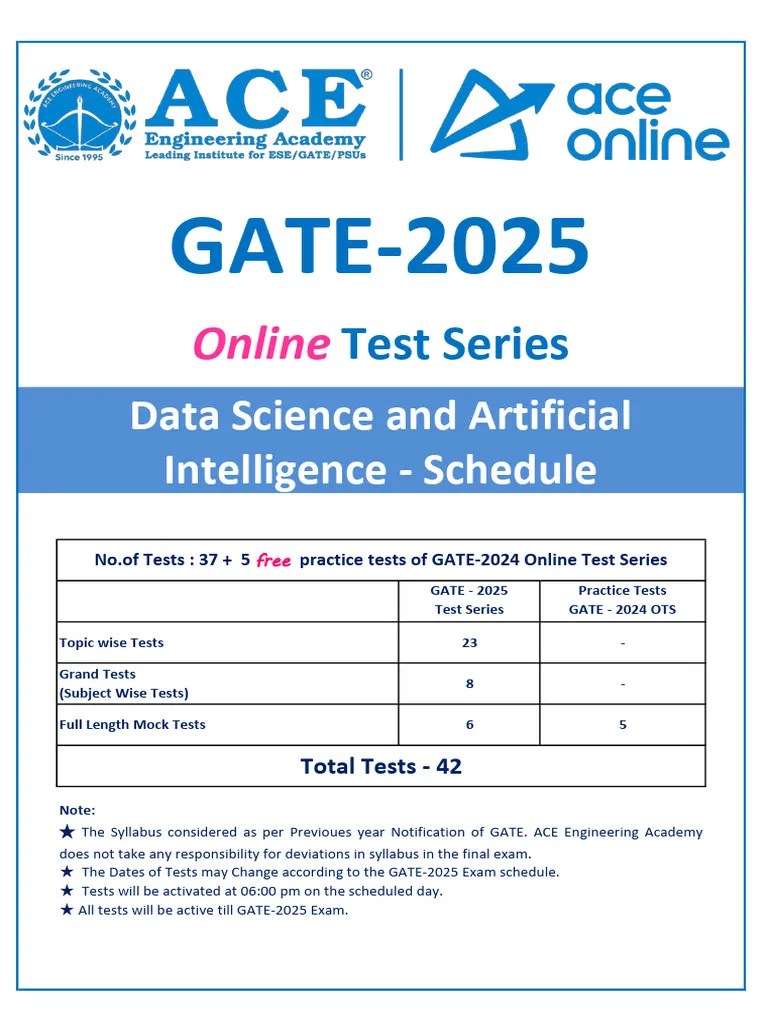 DA GATE-2025 Schedule | PDF | Probability Distribution | Matrix ...