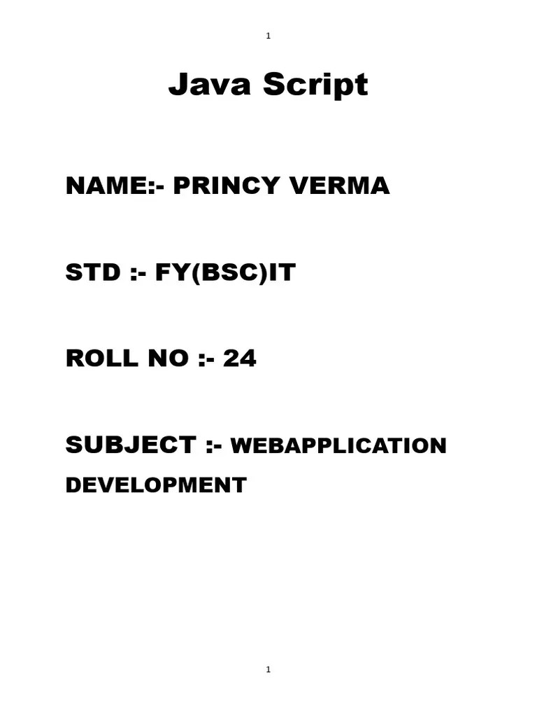 Java Script Pdf Java Script Web Development