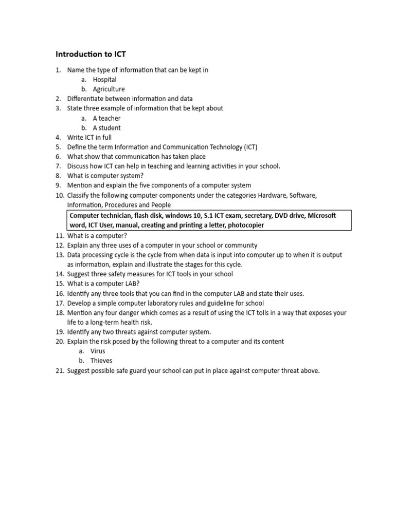 S1 Ict Exams Pdf Booting Computer File