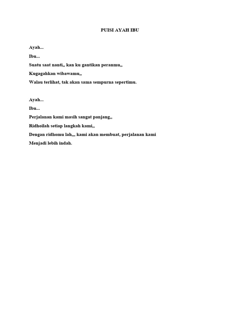 Puisi Ayah Ibu Pdf