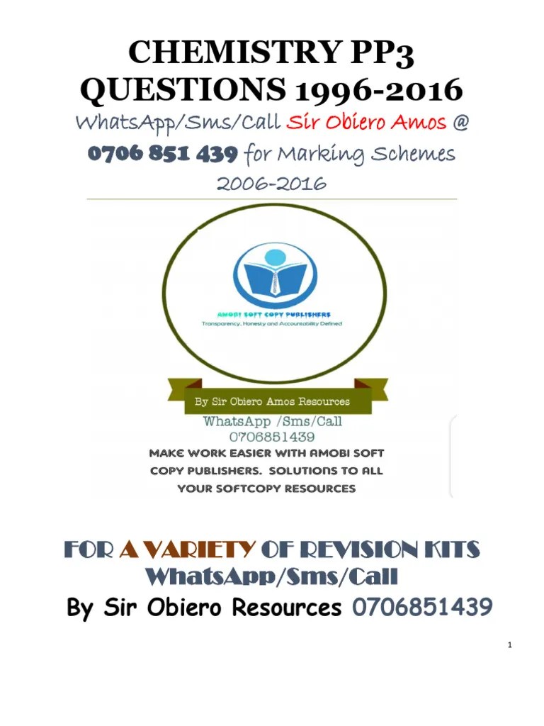 Chemistry Pp3 Questions 1996 2016 Pdf