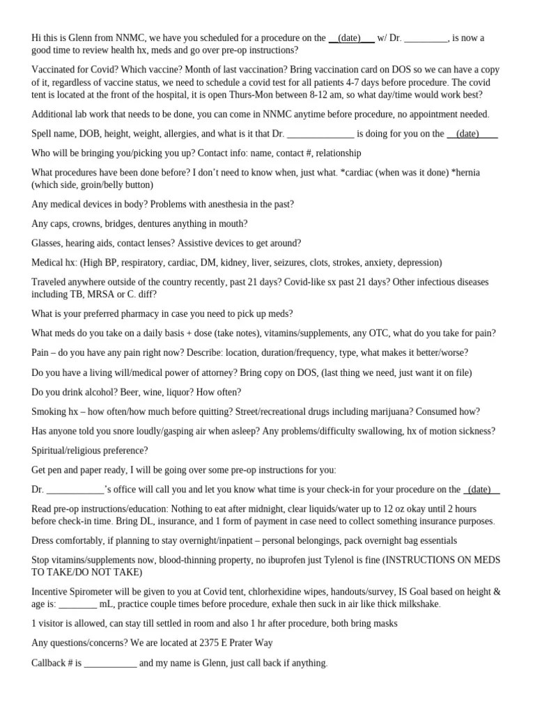 Pat Phone Call Script Pdf
