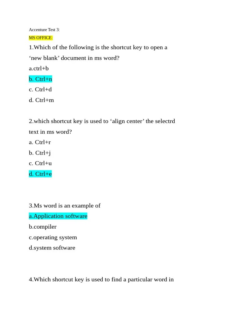Accenture Test 3 | PDF