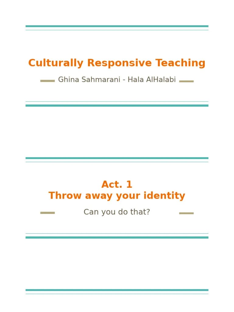 Culturally Responsive Teaching Pdf