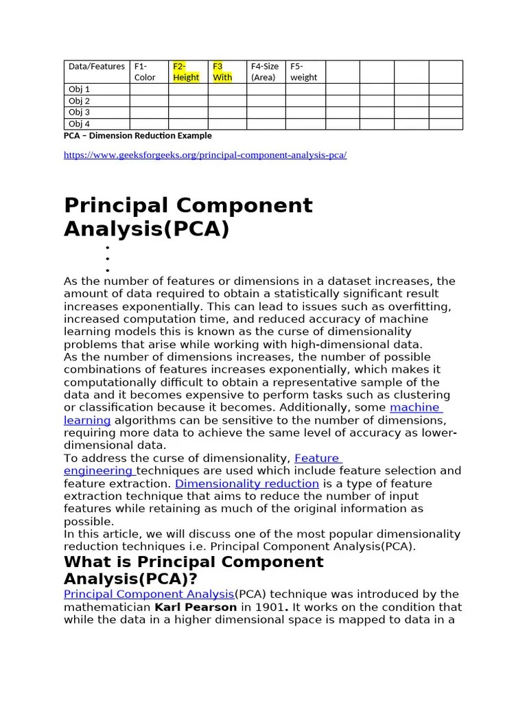 Pca Notes Pdf
