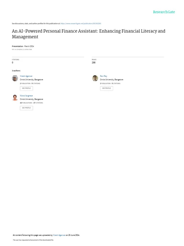 Ai Powered Personal Finance Assistant Pdf