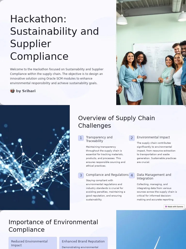 Hackathon Sustainability And Supplier Compliance Pdf
