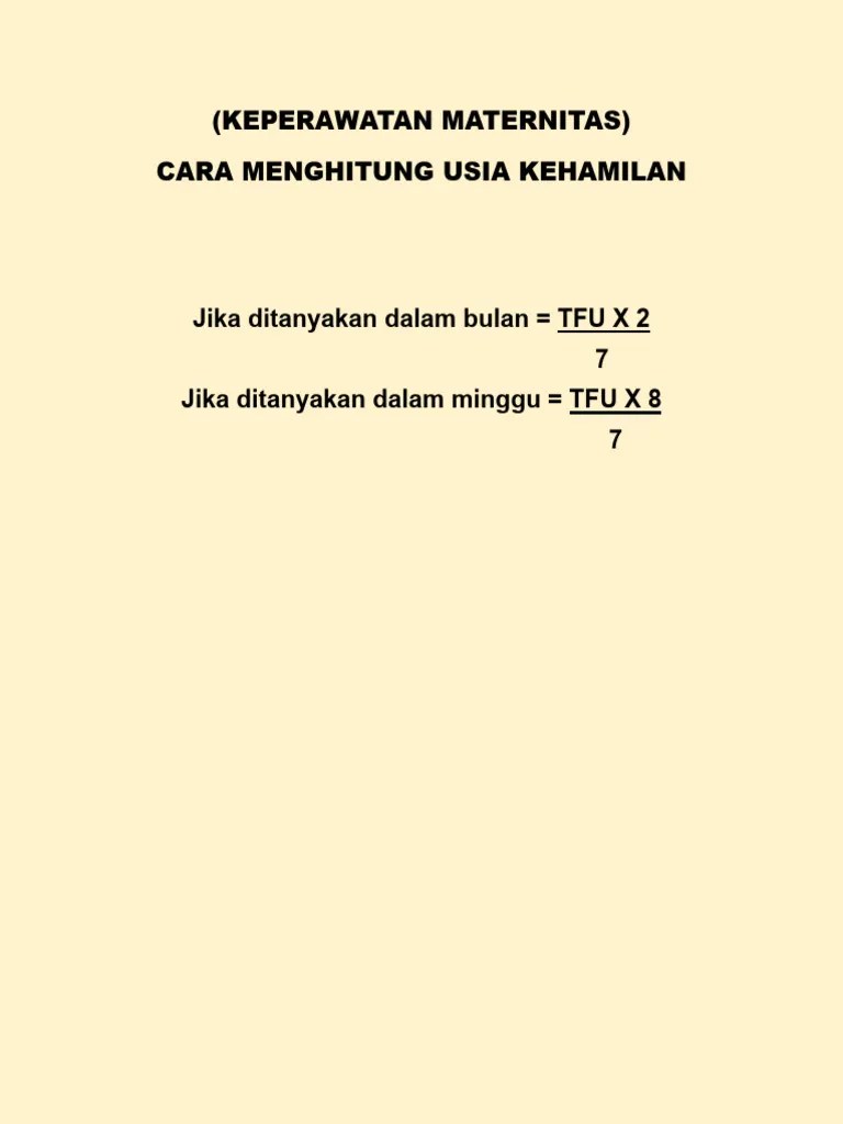 Cara Menghitung Usia Kehamilan | PDF