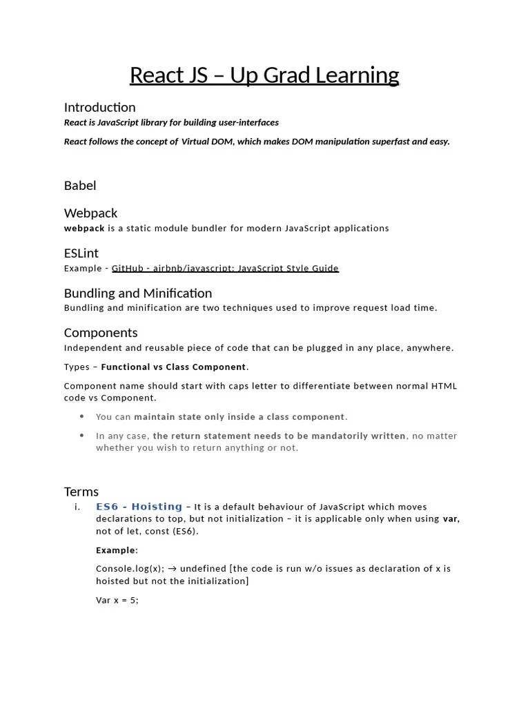 React Js Basics And Best Practices Pdf