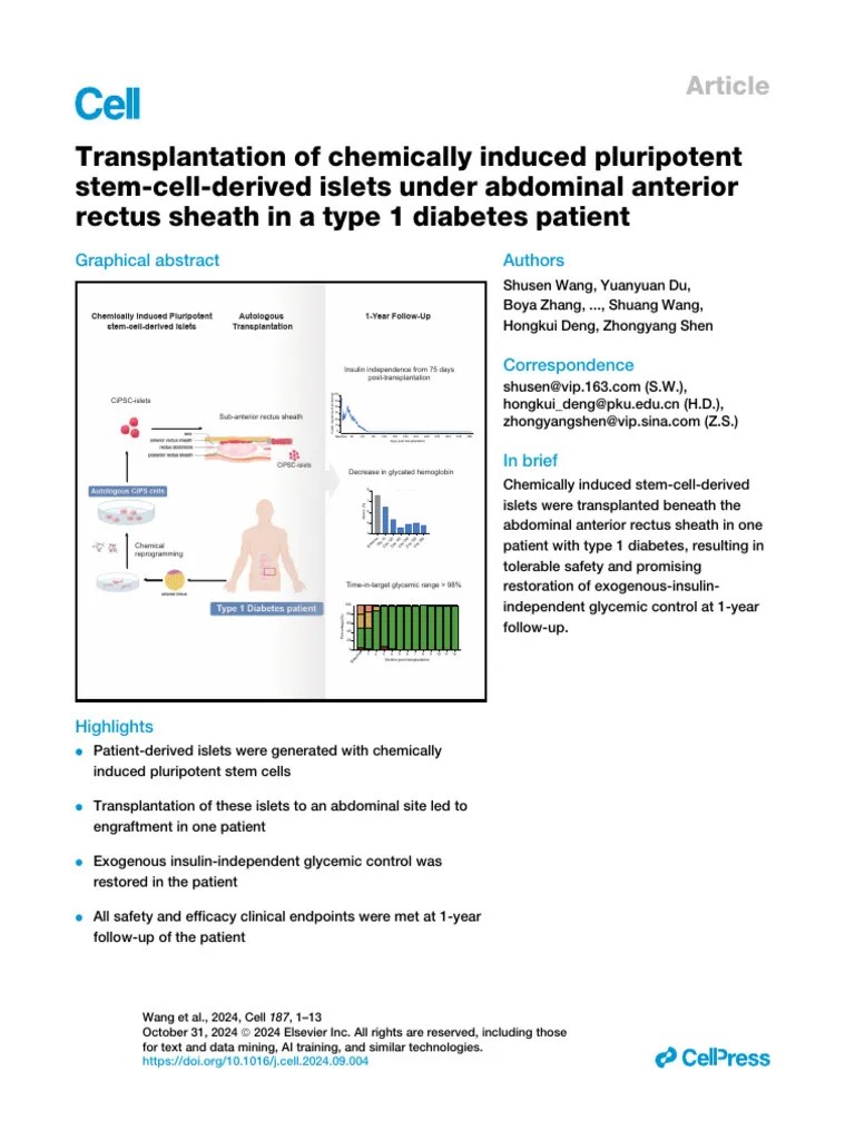 Shusen Wang Transplantation Of Chemically Induced Pdf Diabetes