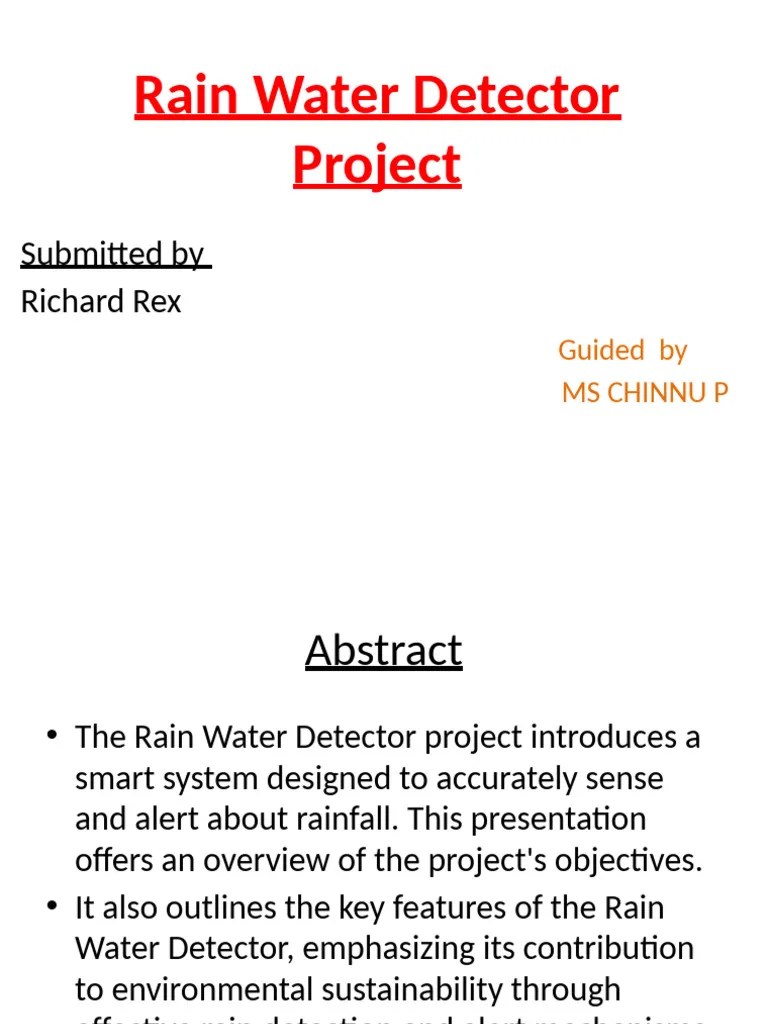 Rain Water Detector Project Overview Pdf