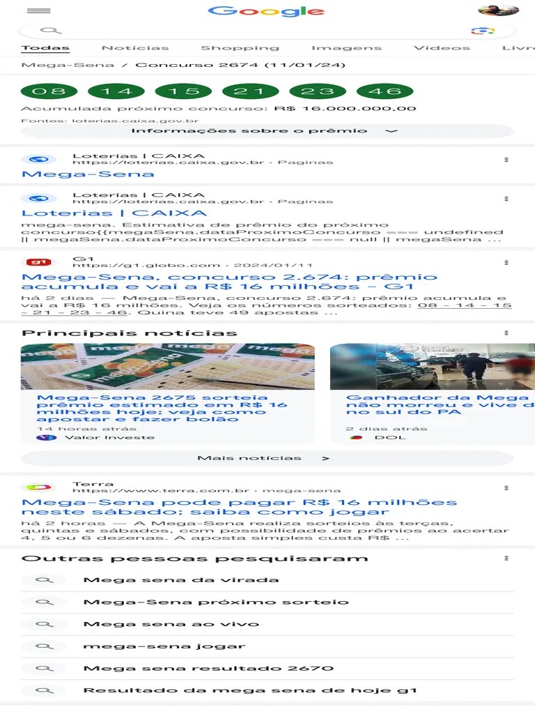 Mega Sena - Pesquisa Google | PDF