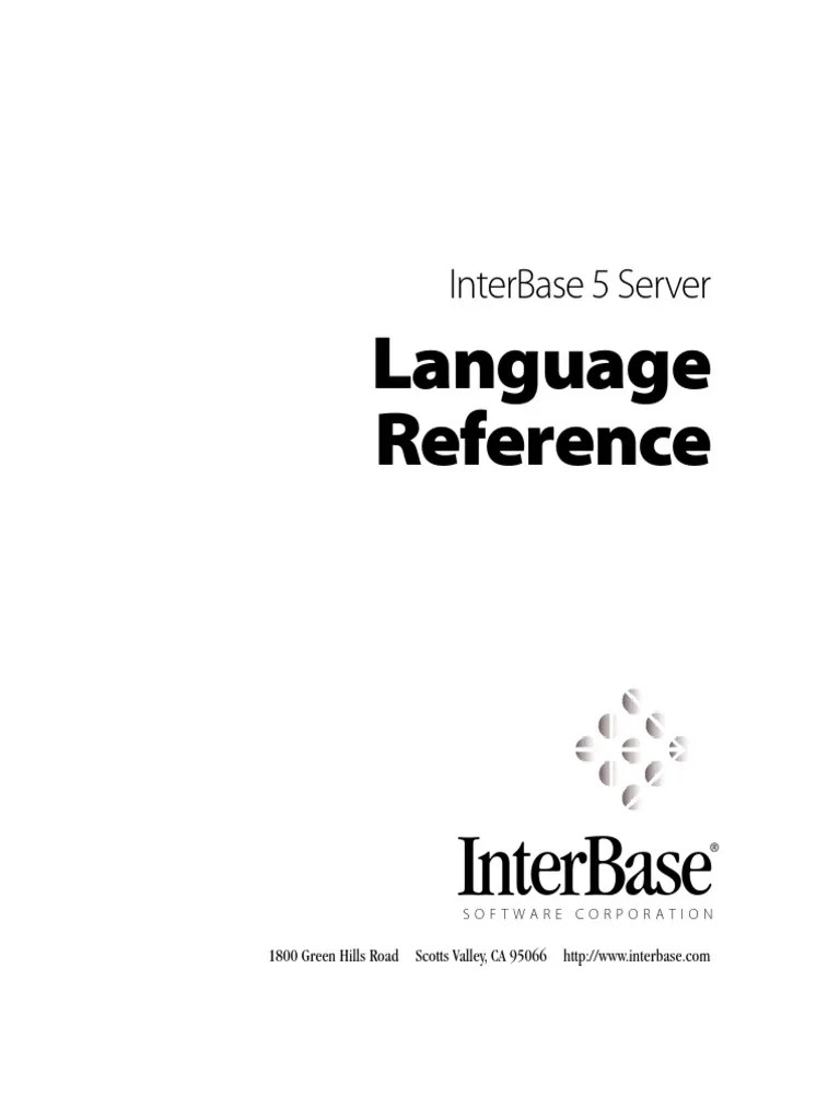 Interbase 5 Language Reference Guide Pdf Computer Programming