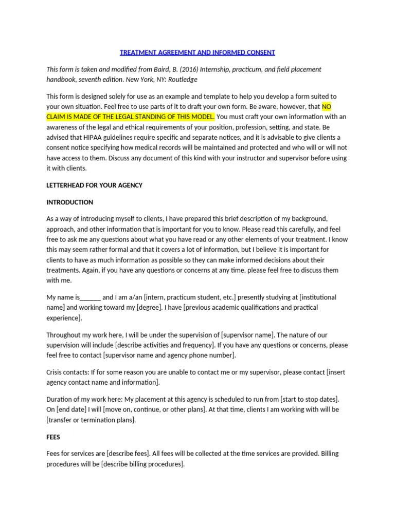 Informed Consent Template Pdf Insurance Confidentiality