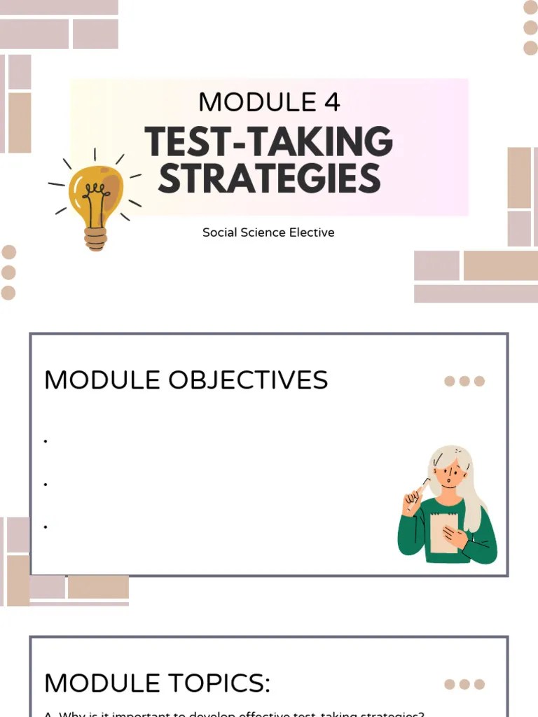 Module 4 Test Taking Strategies Pdf Anxiety Question