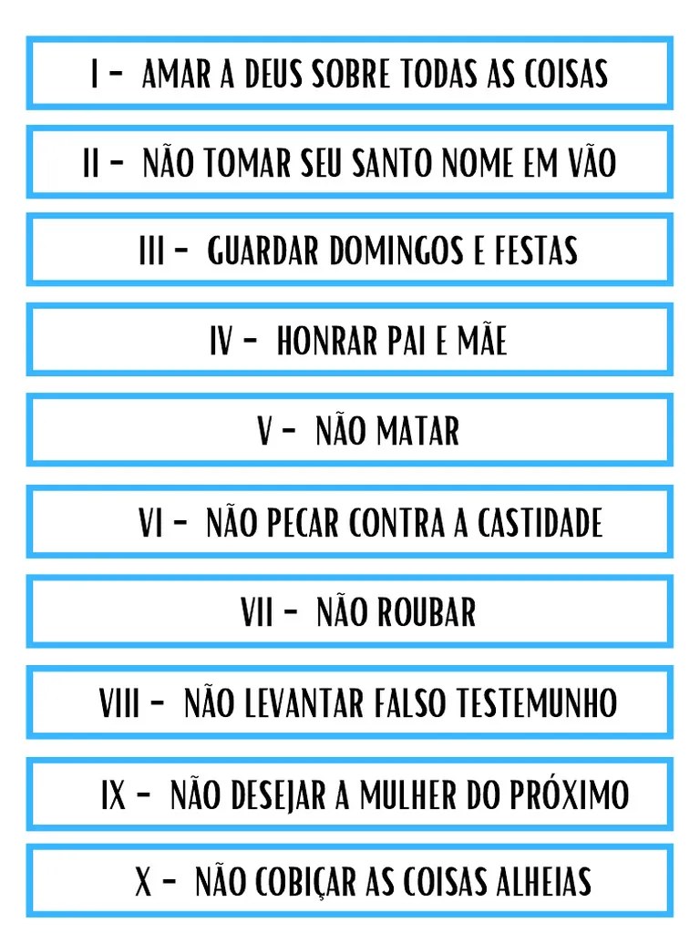 10 Mandamentos E Sacramentos Fichas Pdf