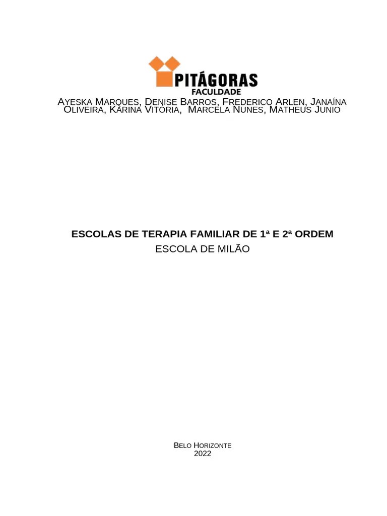 Psicoterapia Familiar Sistemica Pdf Família Cibernética