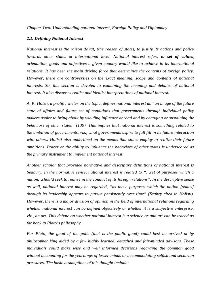 Chapter Two Handout Pdf Diplomacy Aids