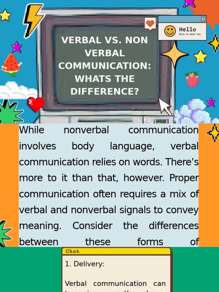 Verbal Vs Nonverbal Communication Explained Pdf
