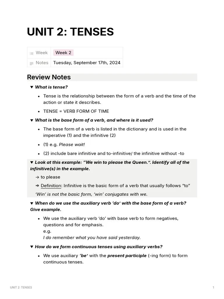 Tense Pdf Grammatical Tense Verb